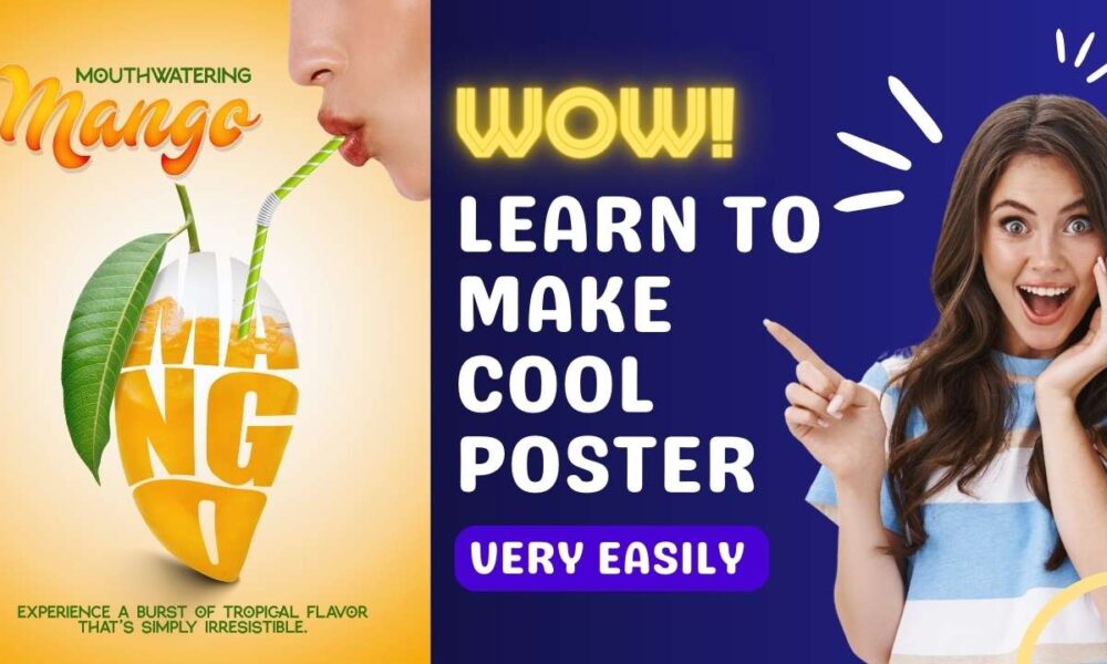 Learn Typography Juice Poster Design using Photoshop - Graphic Design ...